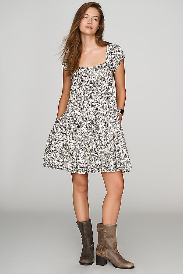PILCRO Pilcro 100% Cotton Ruffle Mini Dress